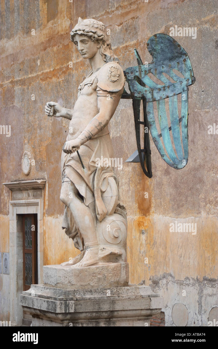 A statue of the Archangel Saint Michael at Castel Sant Angelo Rome ...