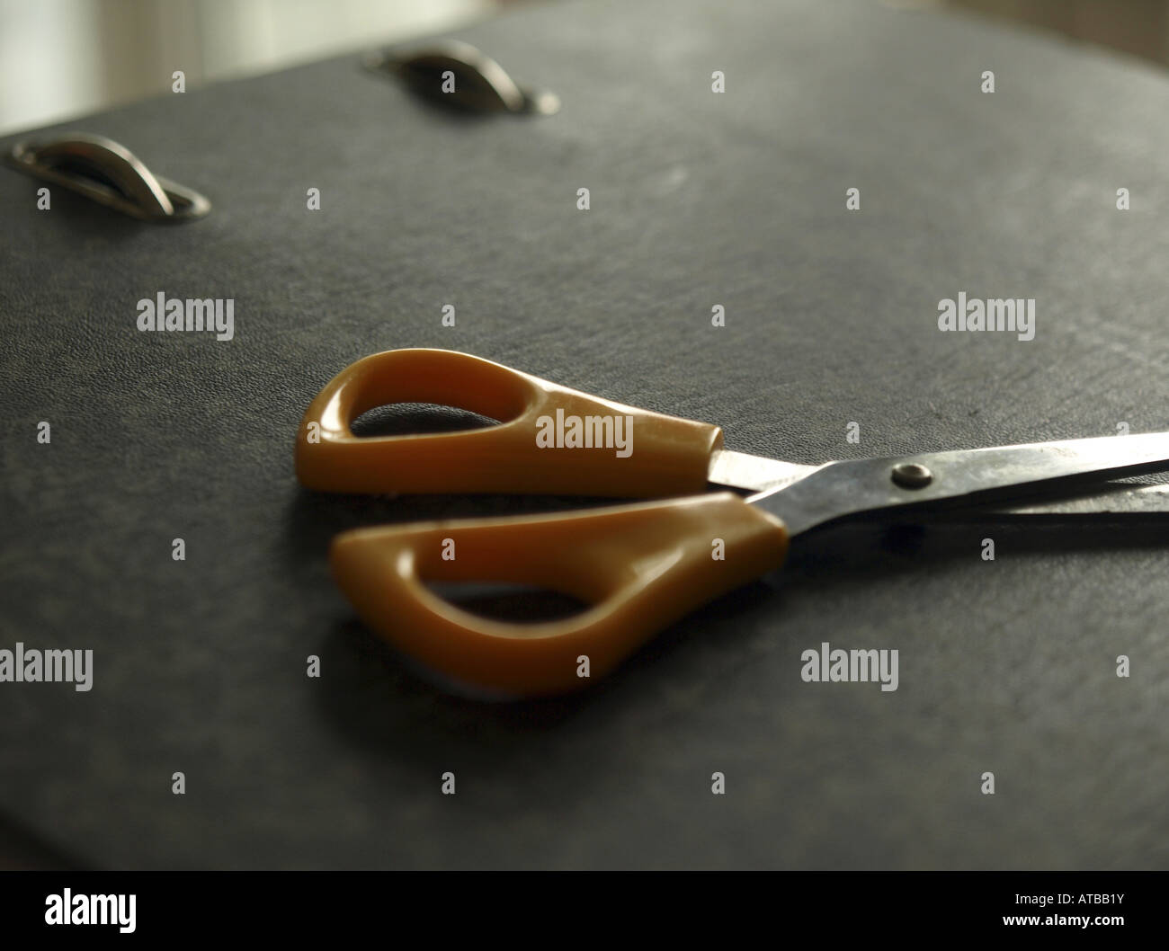 scissors on a folder Stock Photo - Alamy