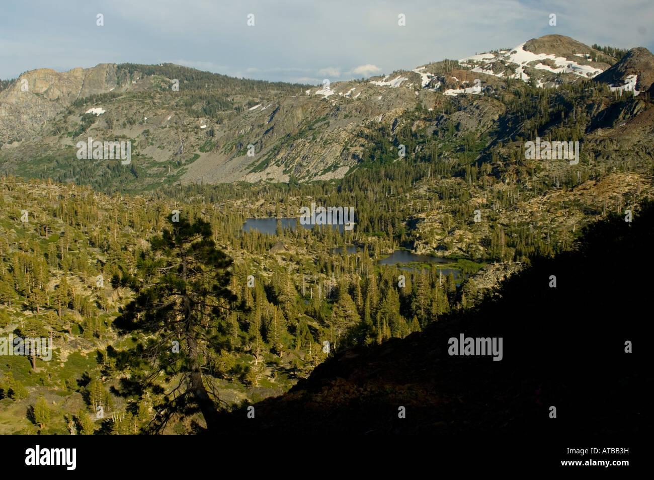 Overlooking alpine basin and Grass Lake Desolation Wilderness High ...