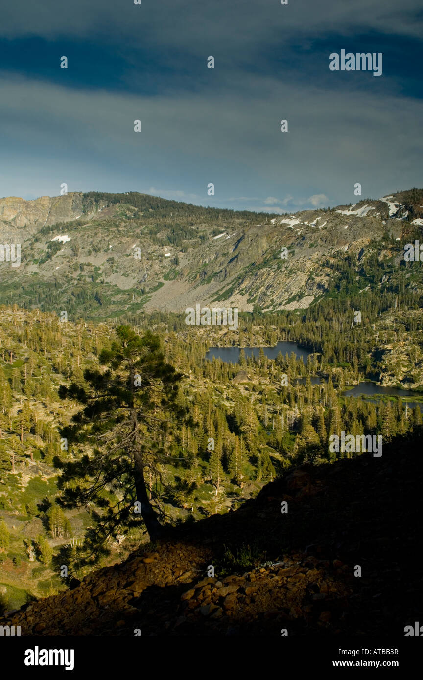 Overlooking alpine basin and Grass Lake Desolation Wilderness High ...