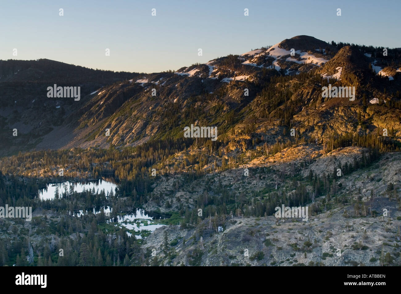 Morning in the alpine mountains of Desolation Wilderness El Dorado ...