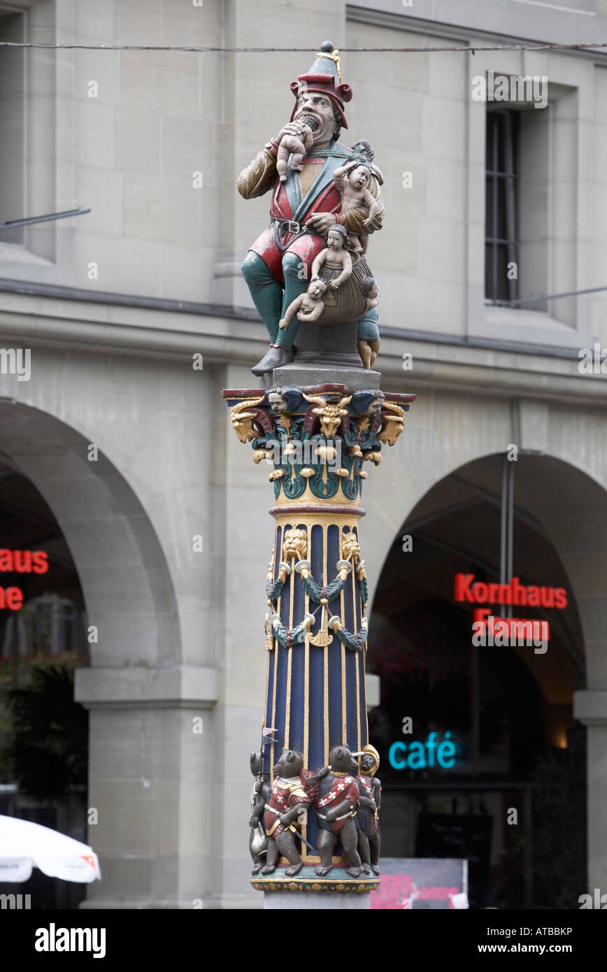 Kindlifresser statue. Child or baby Eater statue, Bern, switzerland ...