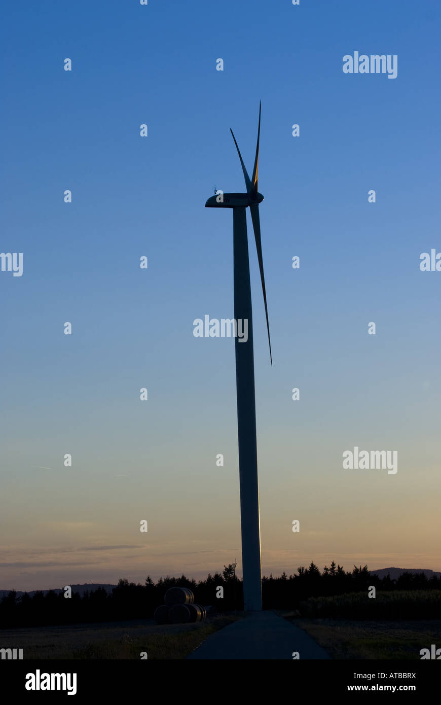 silhouette of a wind wheel at sunset Stock Photo - Alamy