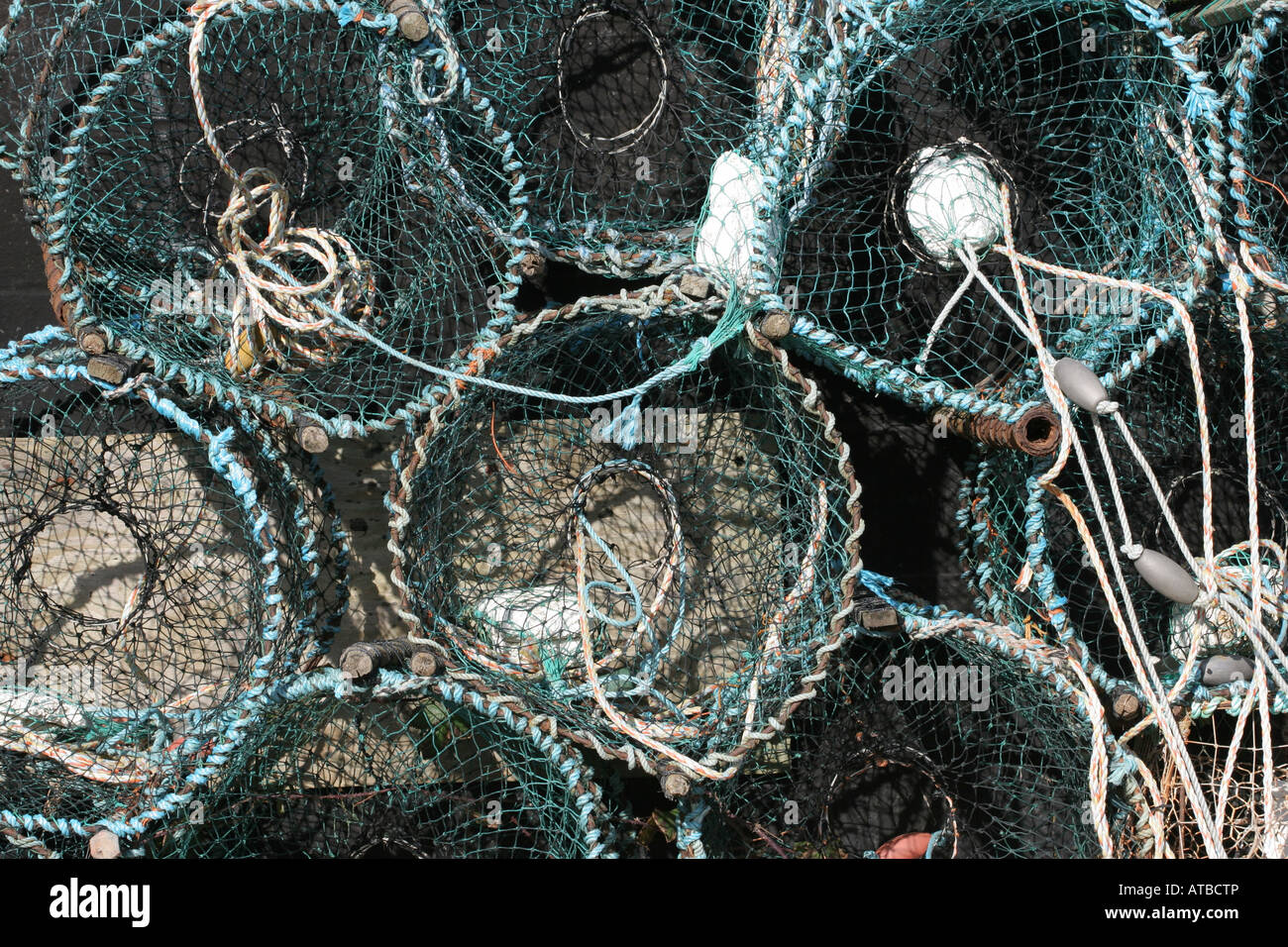 Stack of lobster nets Hastings, East Sussex, England Stock Photo - Alamy