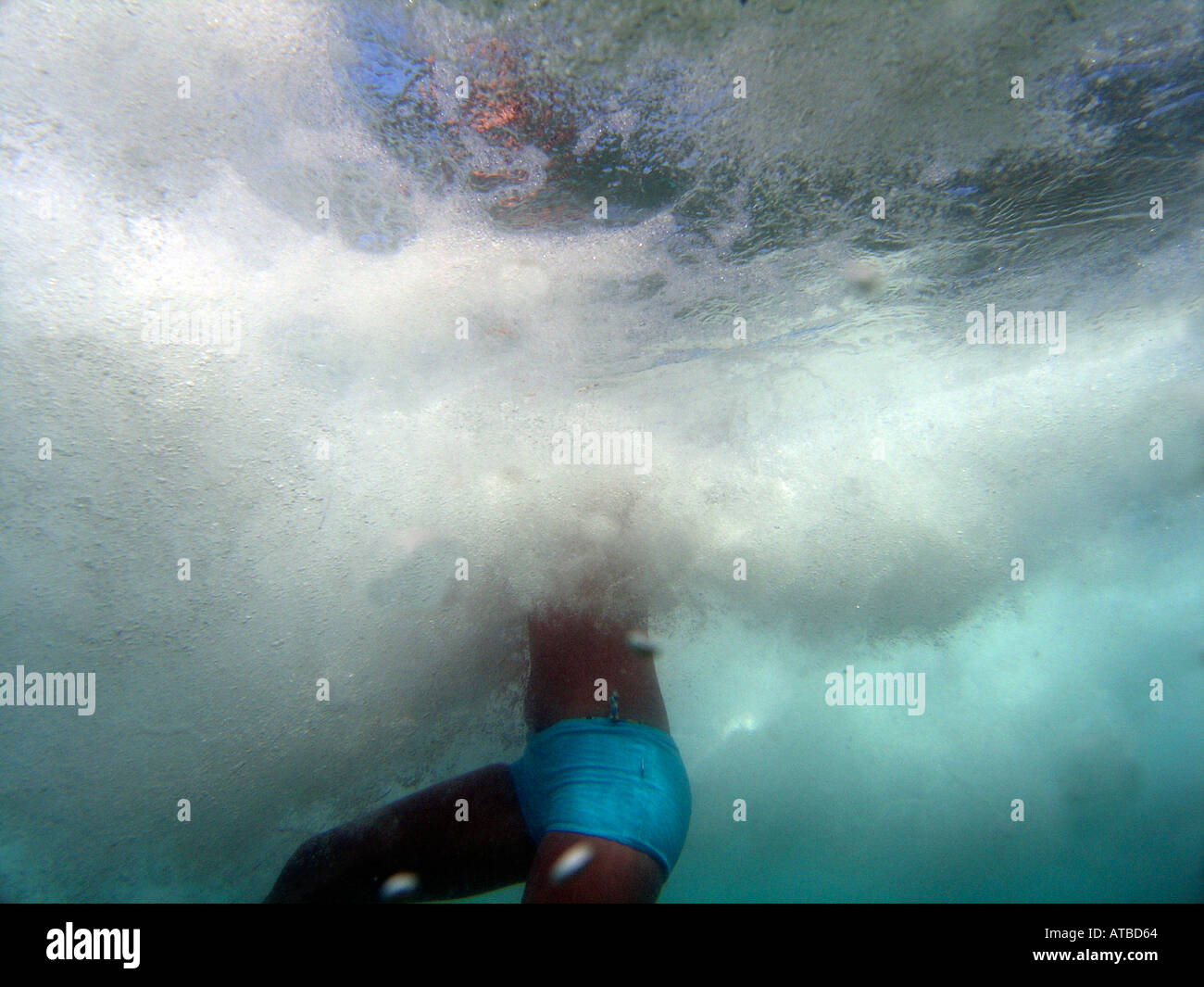 underwater in the surf at the beach, photo by Bruce Miller 4 04 Stock ...