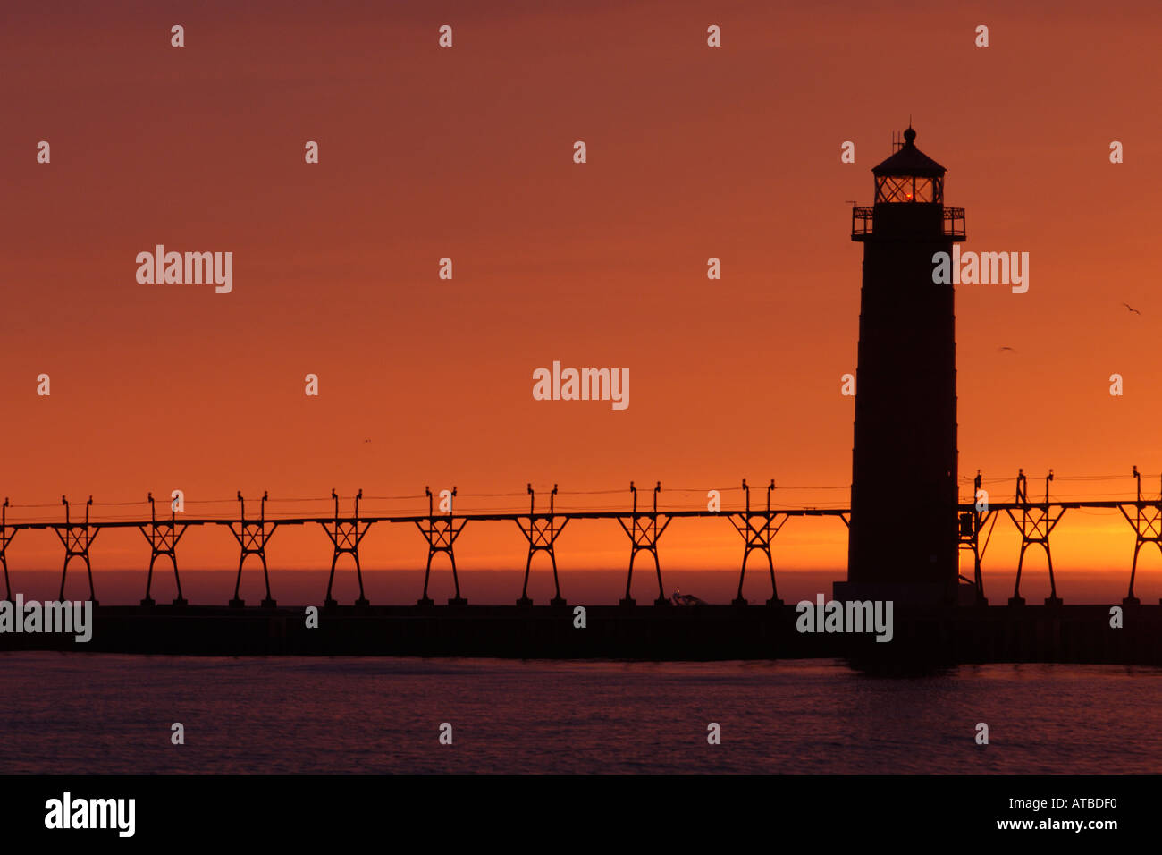 Grand haven pier lights hi-res stock photography and images - Alamy