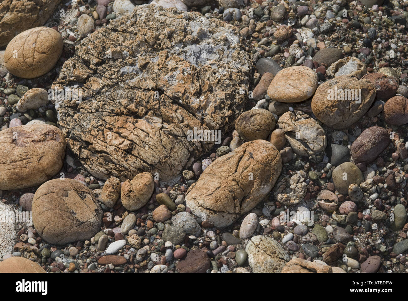 stones at a mediterranean shingle beach, Greece Stock Photo - Alamy
