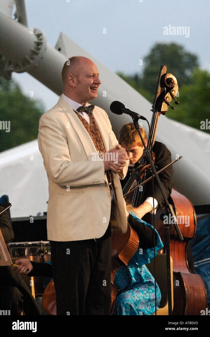 Conductor and musicians at 'Proms in the park' event 2006, Millenium ...