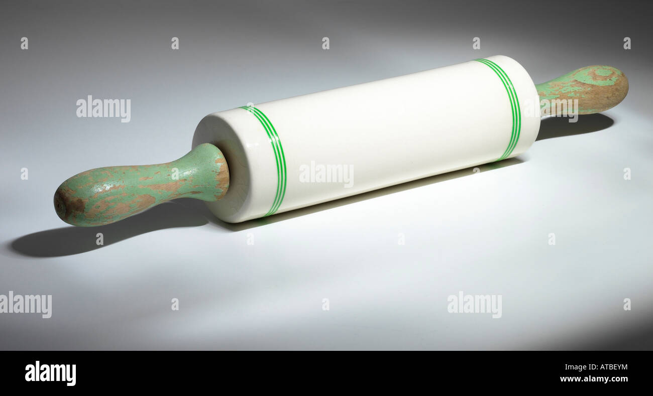 Porcelain old rolling pin Stock Photo - Alamy