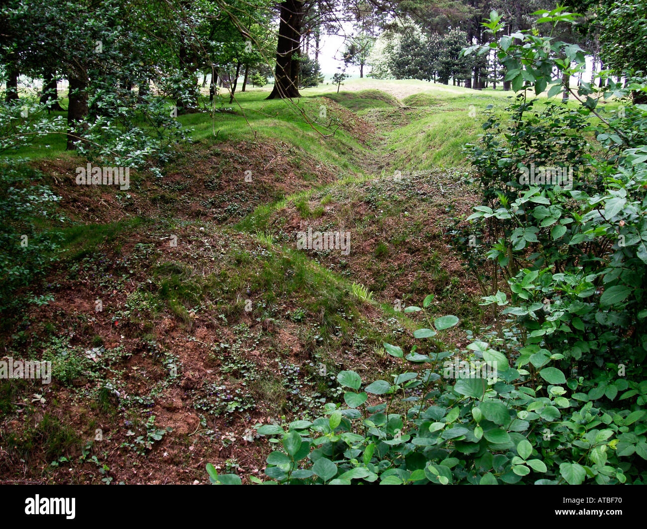 Preserved trenches from the Great War at the entrance to the ...