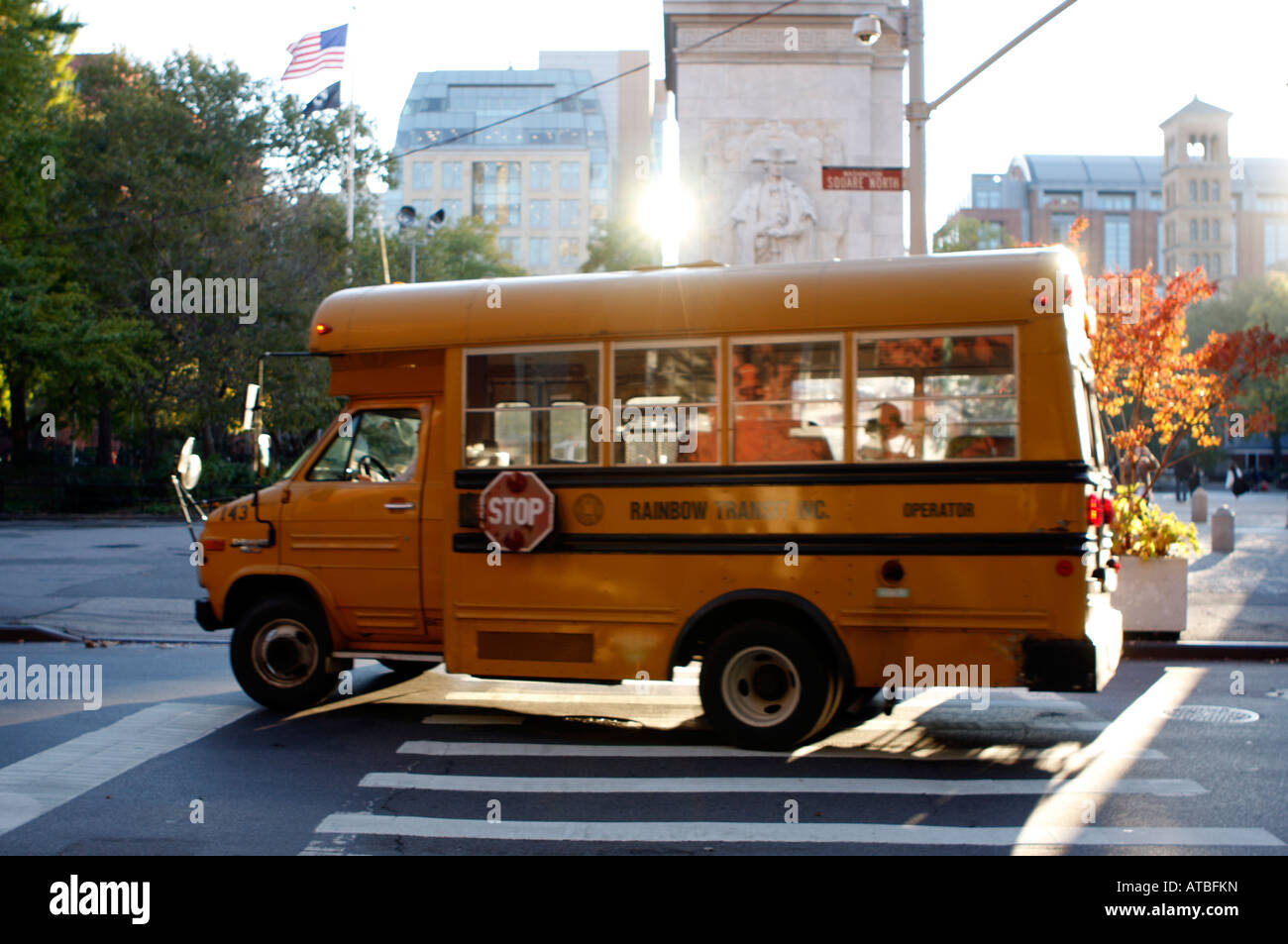 School bus usa village hi-res stock photography and images - Alamy