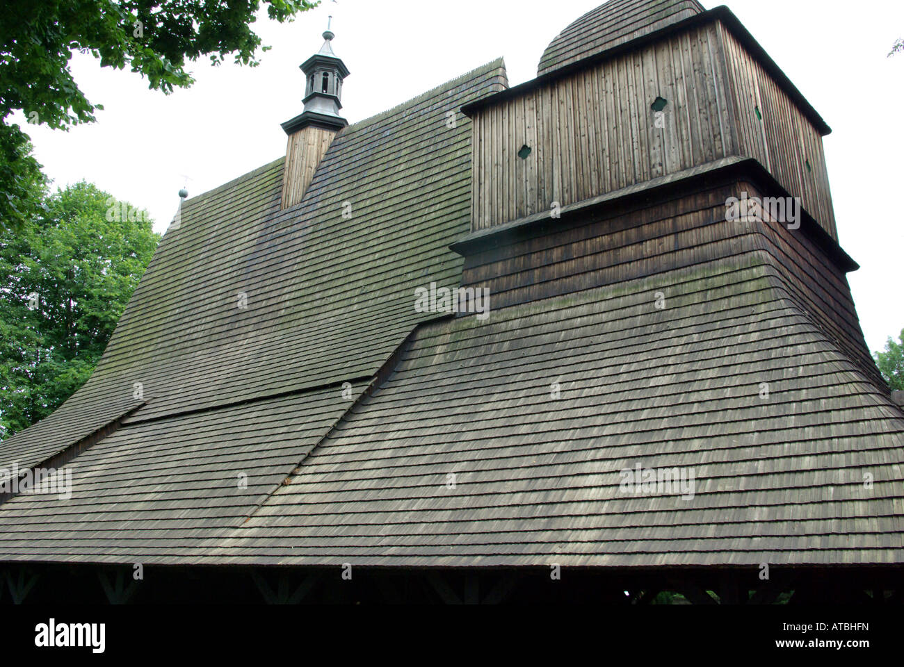 Roof of medieval wooden Apostles Church of St. Philip and St. Jacob at ...