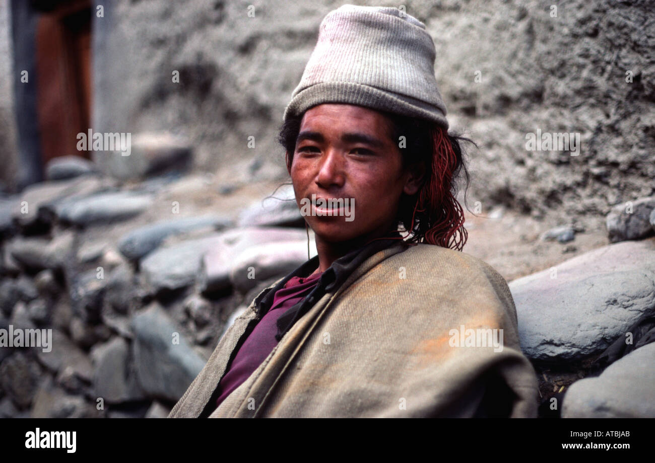 Tibetan man. Kagbeni, Annapurna area, Nepal Stock Photo - Alamy