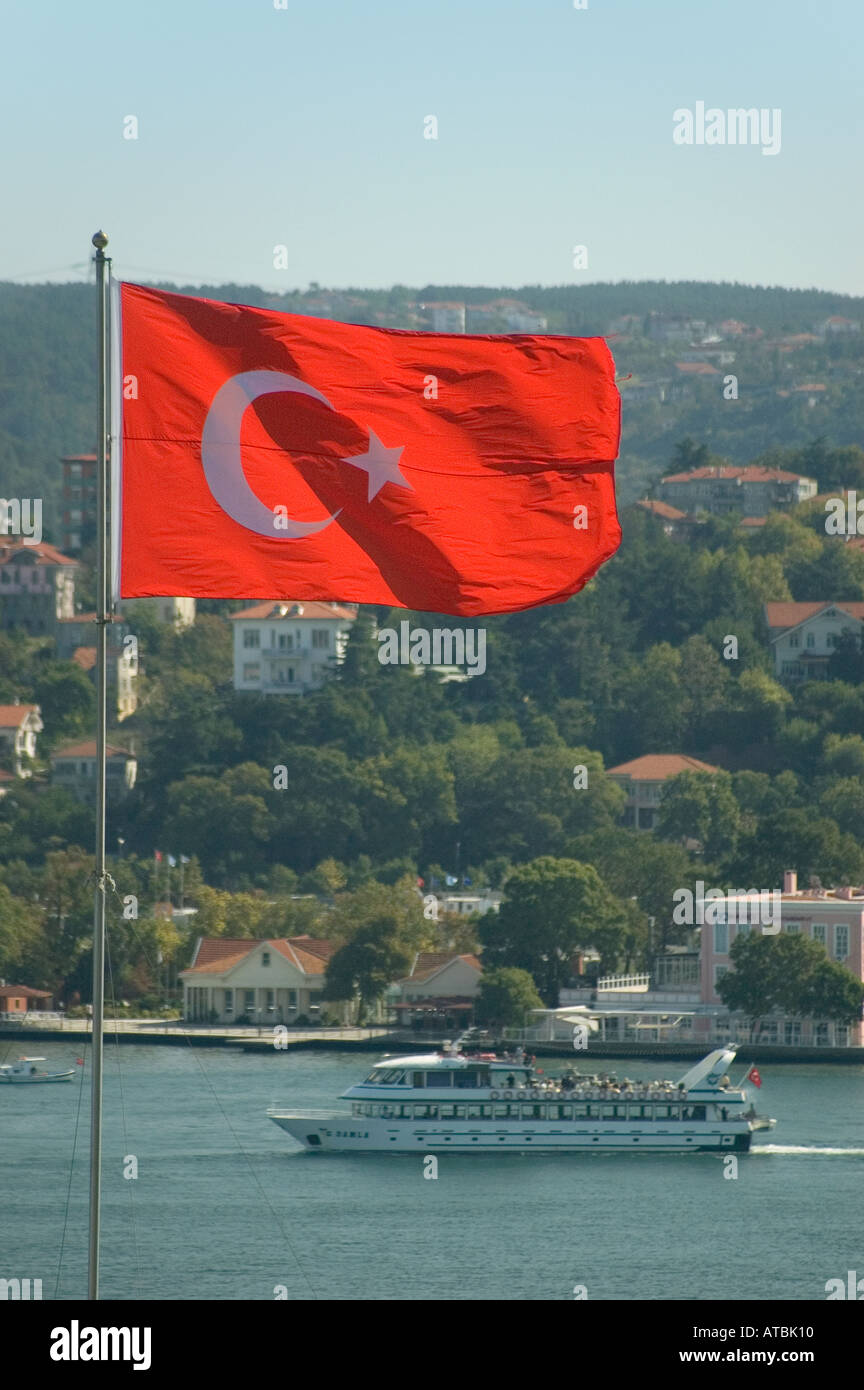 Turkey is a fiercely patriotic country and the national flag is visible ...