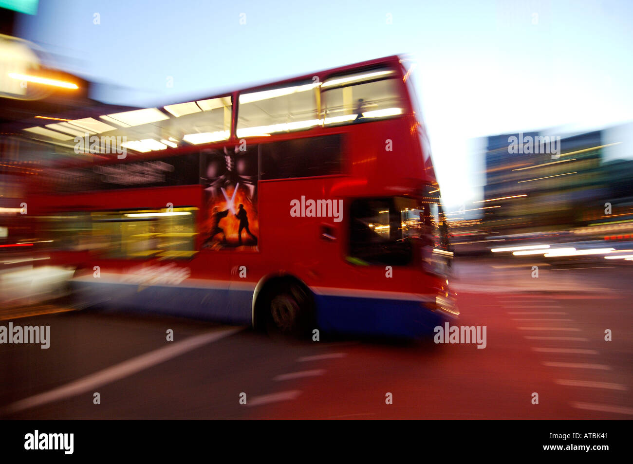 Panning double decker bus hi-res stock photography and images - Alamy
