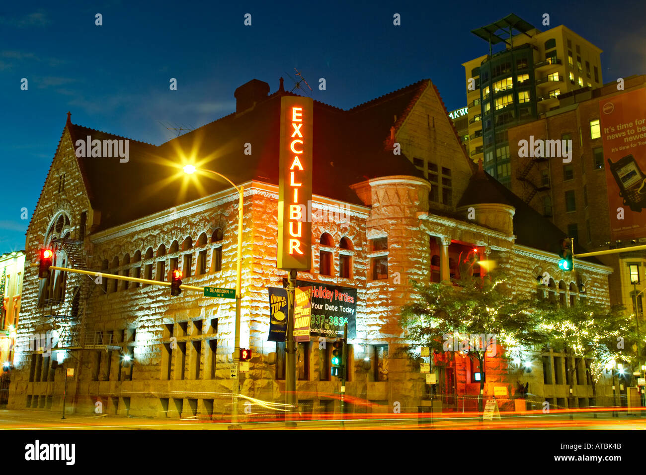 STREET SCENE Chicago Illinois Excalibur night club on Ontario Street in ...