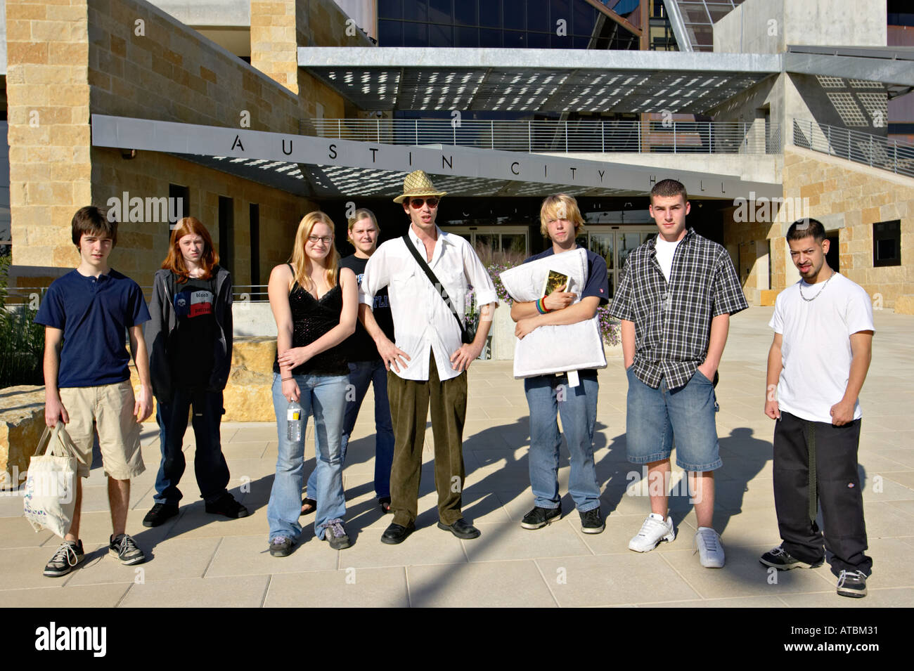 TEXAS Austin Film class students and instructor stand outside Austin ...