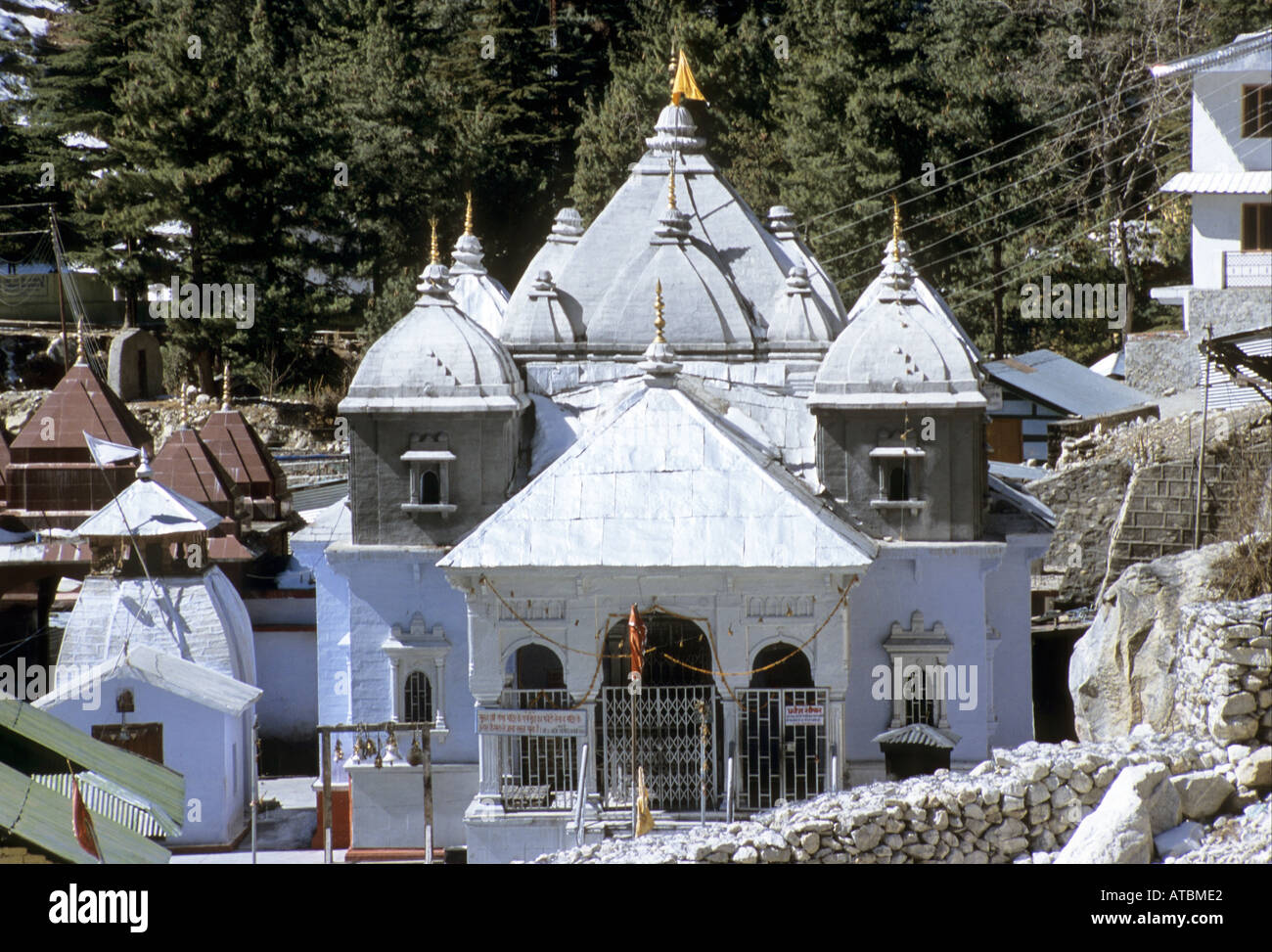 Hindu Temple of Ganga Gangotri Himalaya Uttaranchal India Stock Photo ...