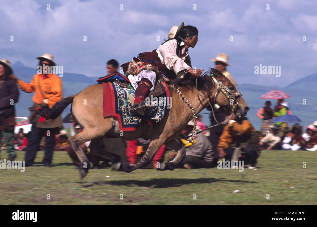 Horse race at Litang horse festival. Sichuan, China Stock Photo - Alamy