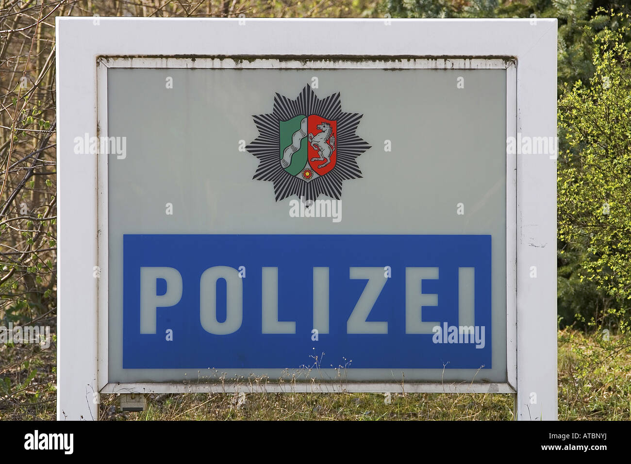 police sign, Polizei, Germany, North Rhine-Westphalia Stock Photo - Alamy