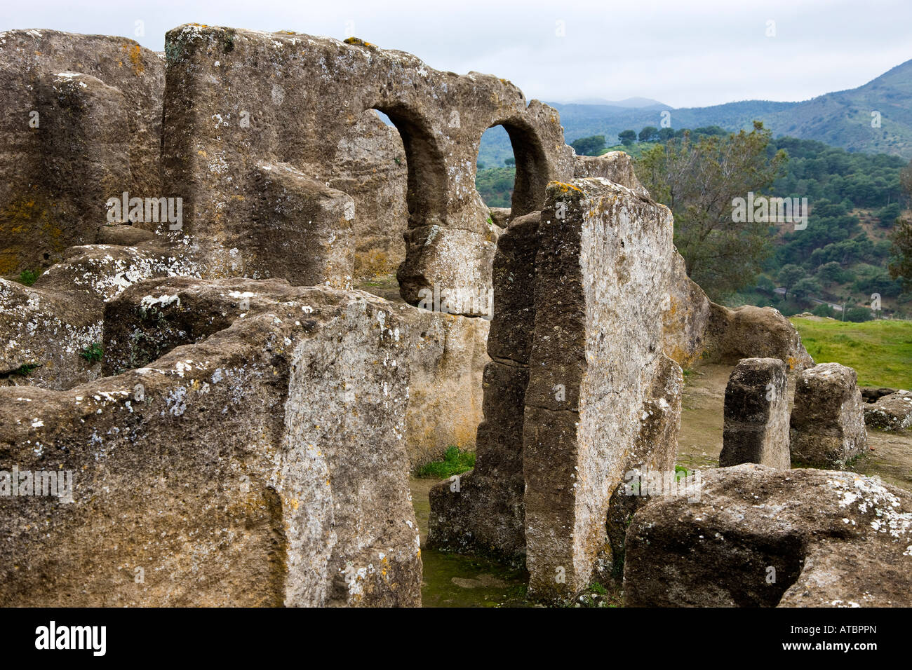 Bobastro in Ardales Natural Park, Malaga Province, Spain. Ruins of 10th ...