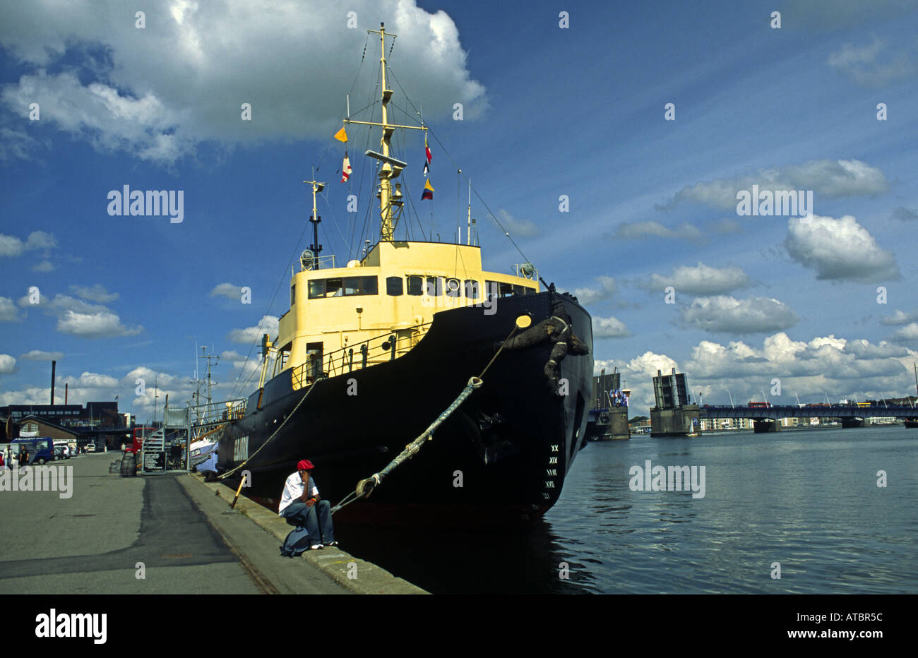The decommissioned Danish ice breaker Elbjoern tied up in Aalborg ...