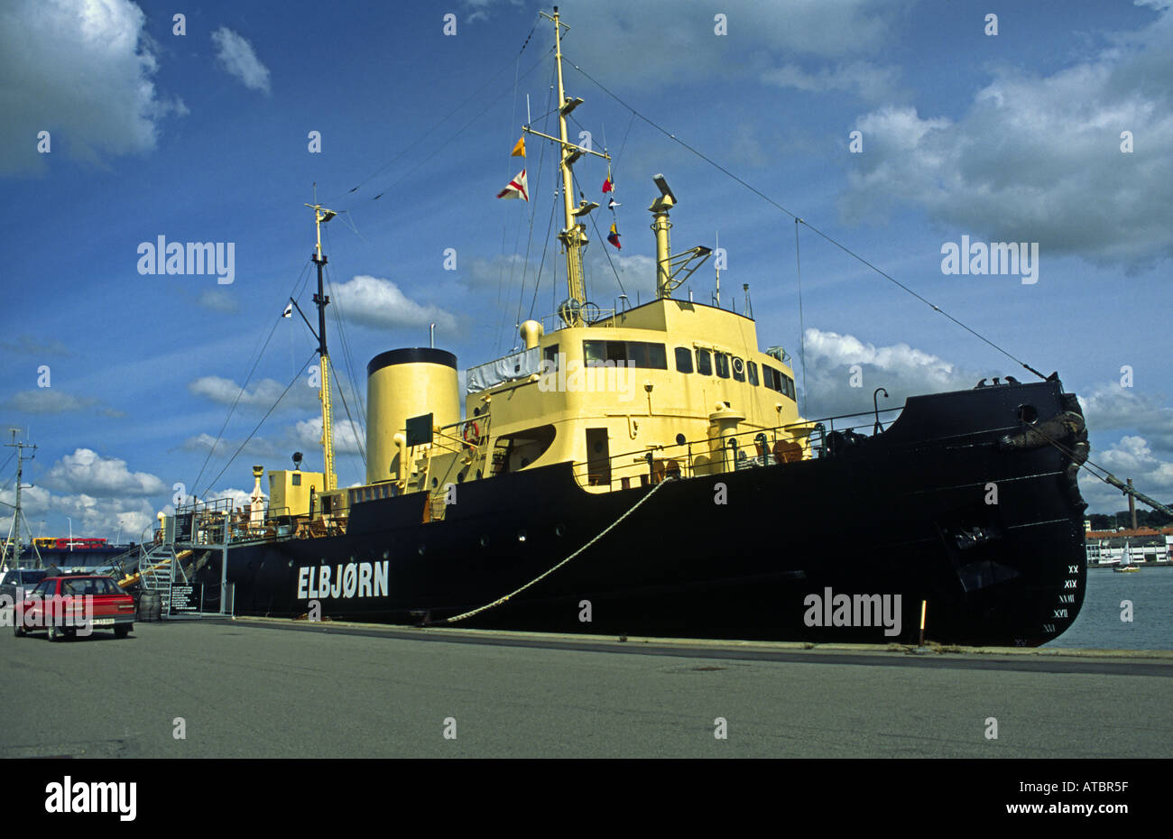 The decommissioned Danish ice breaker Elbjoern tied up in Aalborg ...