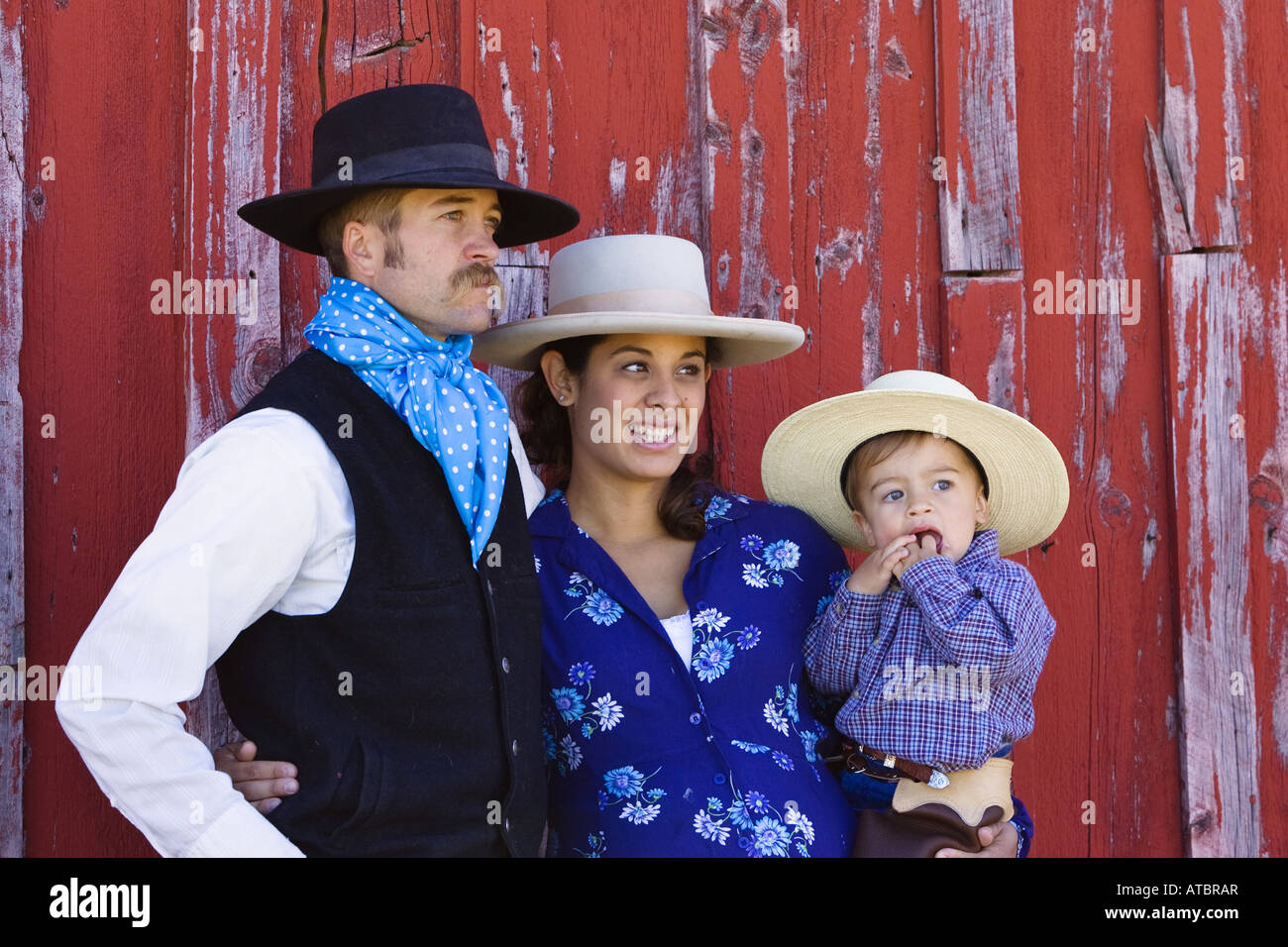 cowboy-family in the wild west, USA, Oregon Stock Photo - Alamy