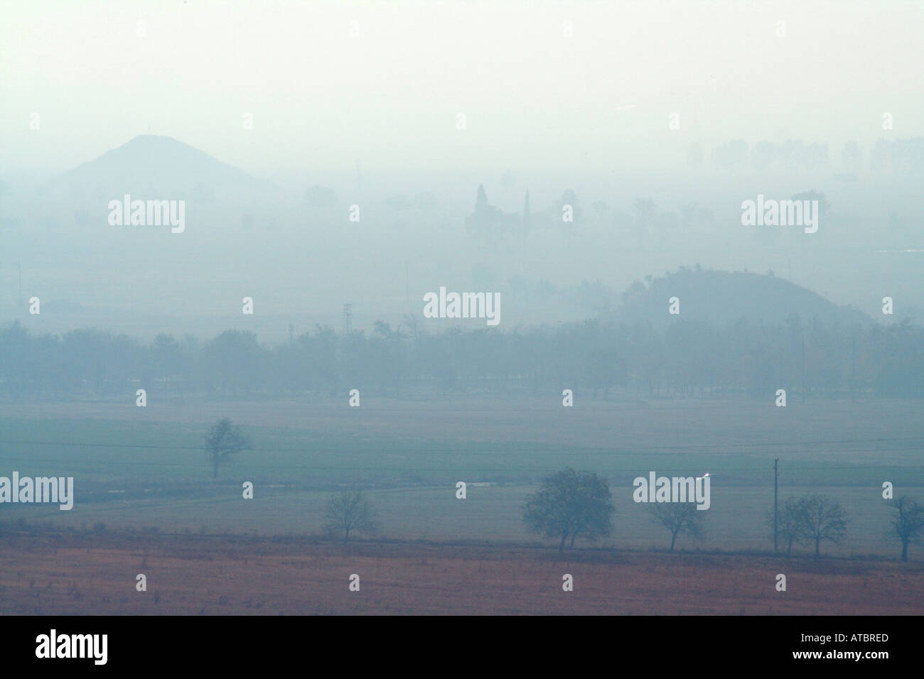 landscape, morning, haze Stock Photo - Alamy