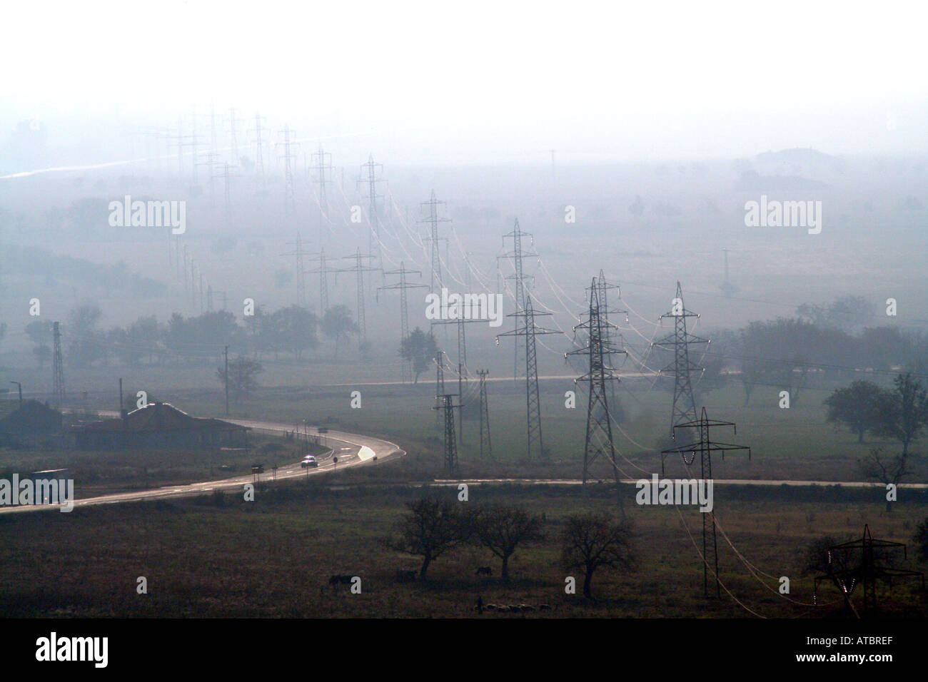 landscape, morning, haze Stock Photo - Alamy