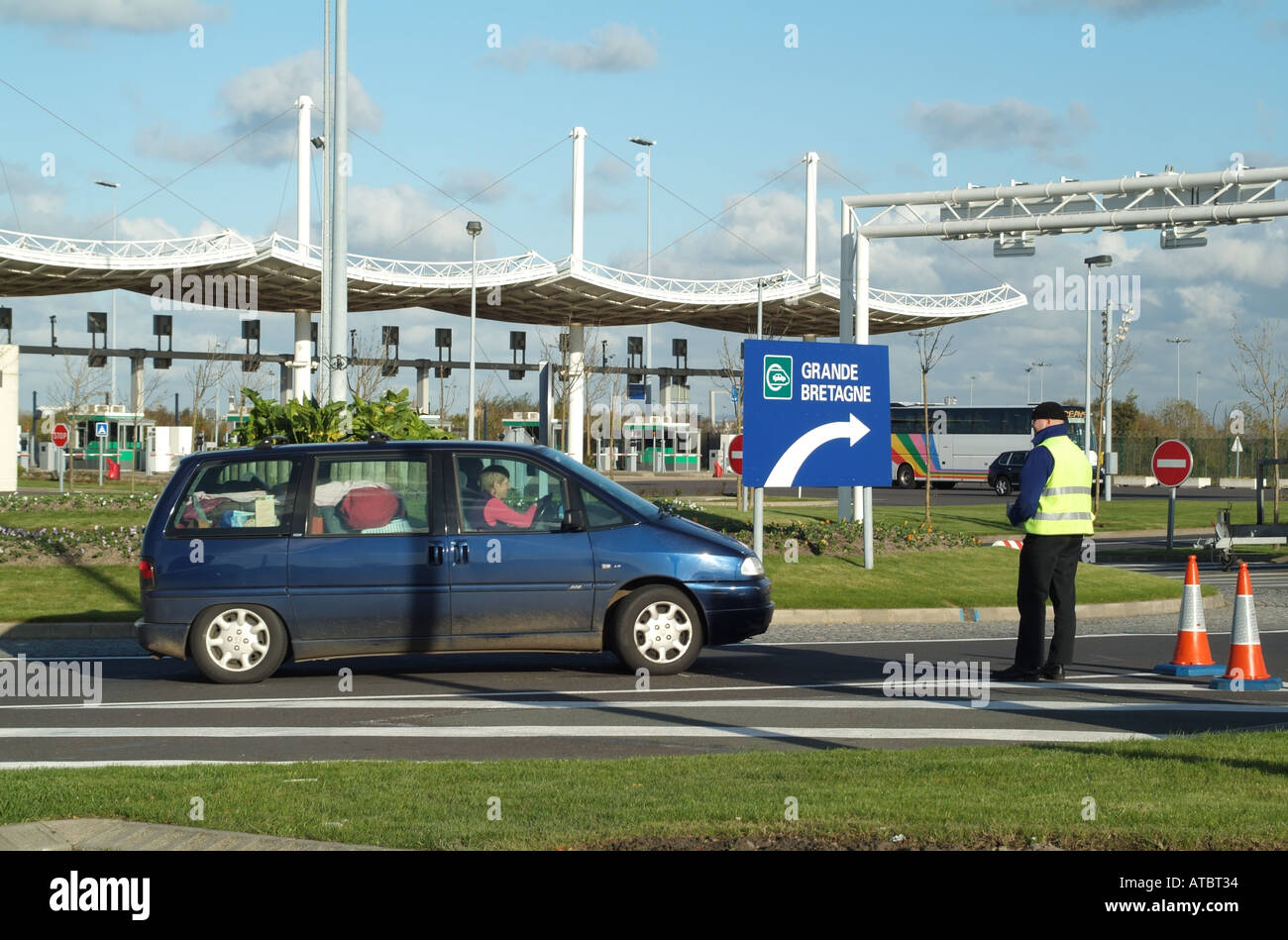 Eurotunnel Terminal car check in area Northern France Europe Stock ...
