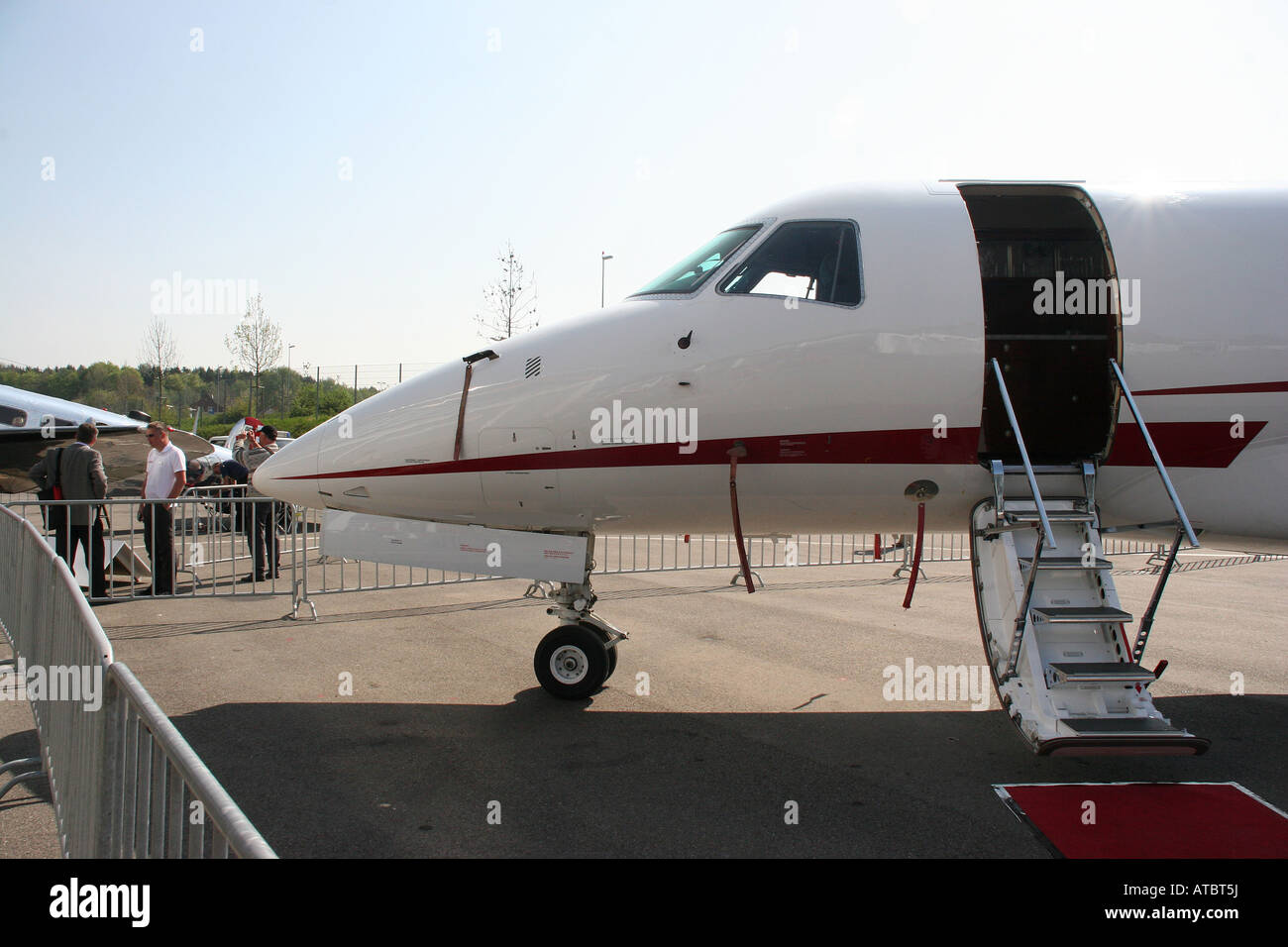 Airplane at the airfield and when starting Stock Photo - Alamy
