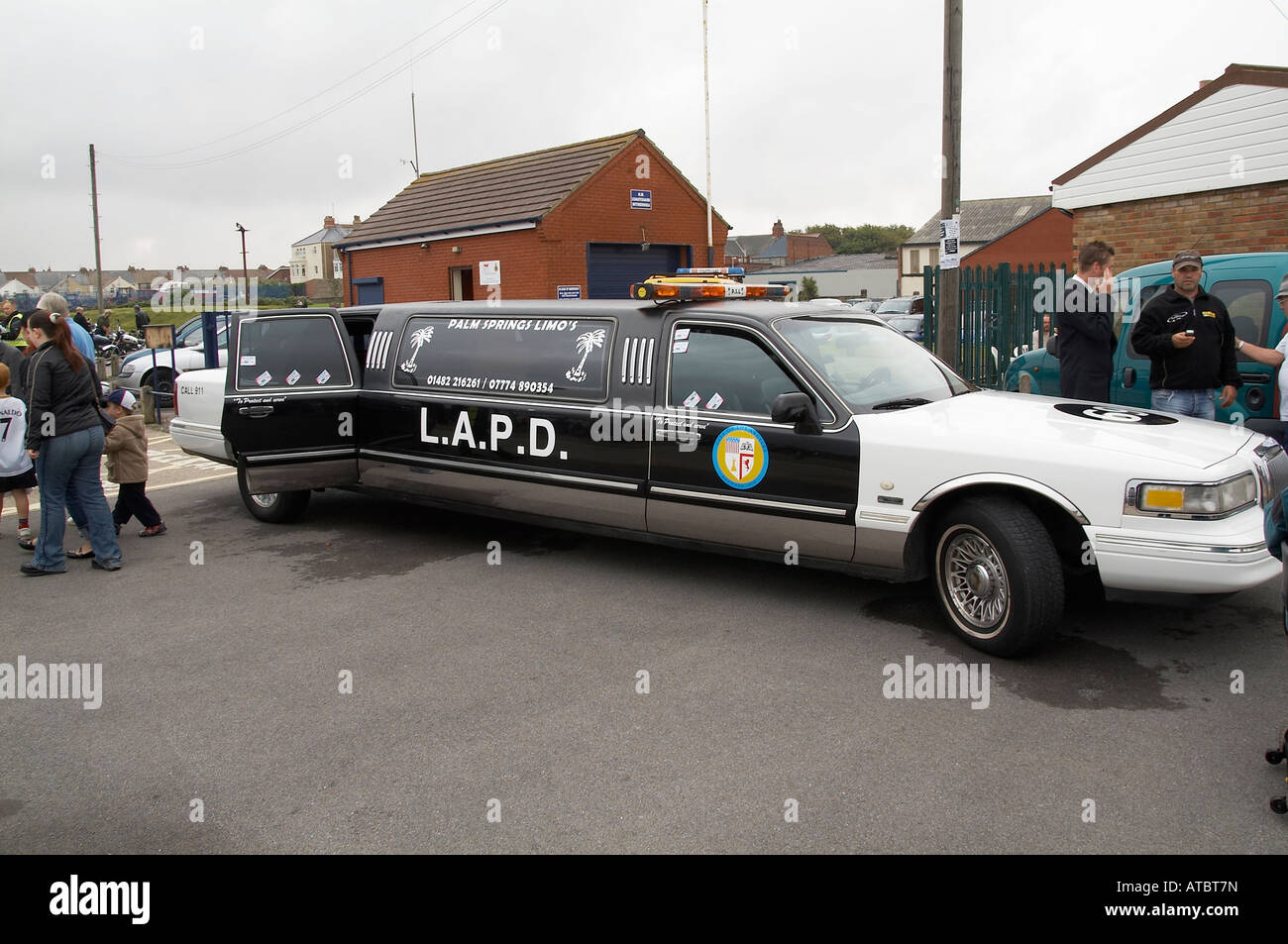tacky stretched limo limoscene america car hen night done out as police ...