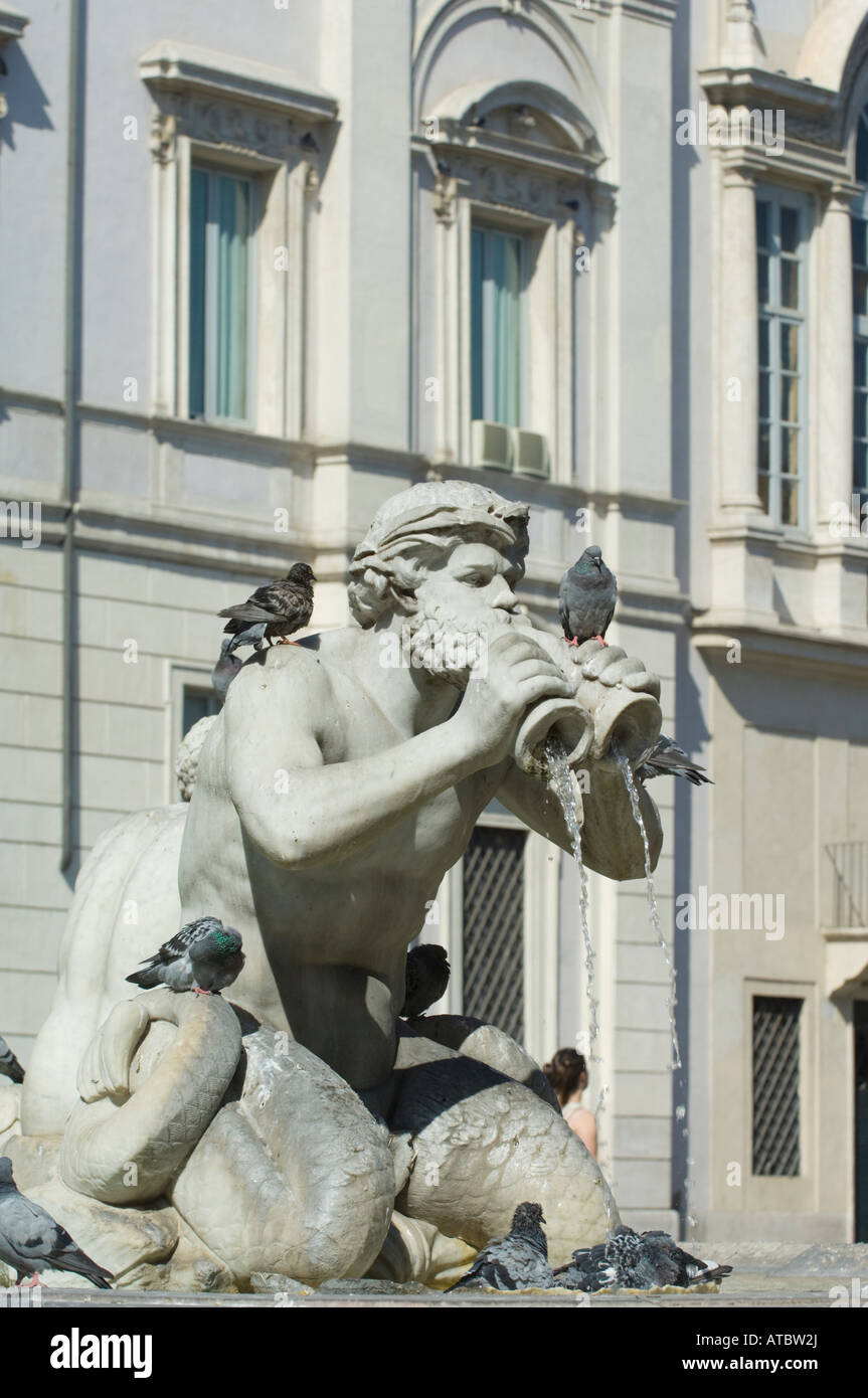 Sea God statue in Piazza Navona, Rome, Italy Stock Photo - Alamy