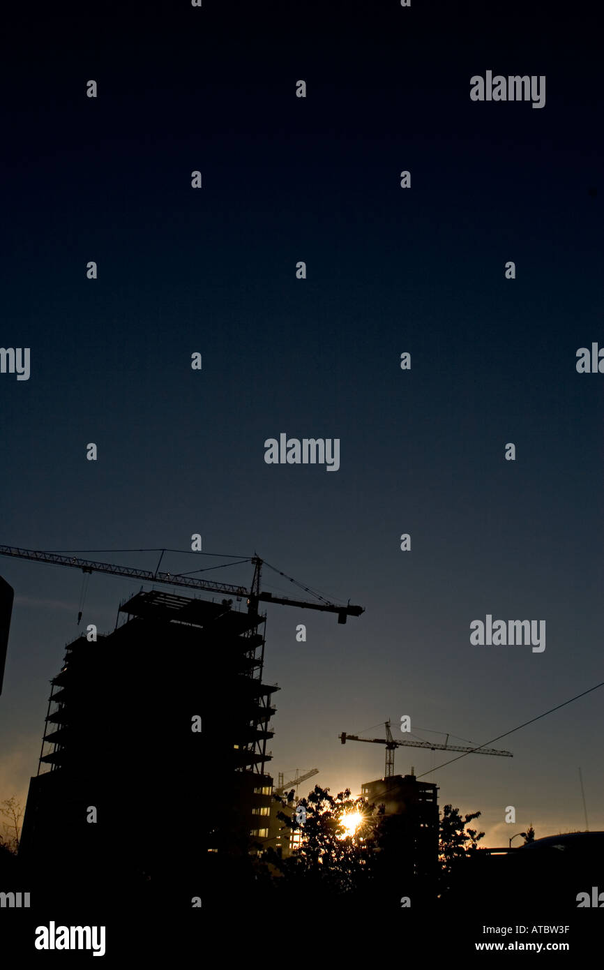 Construction in the early Dawn Stock Photo - Alamy