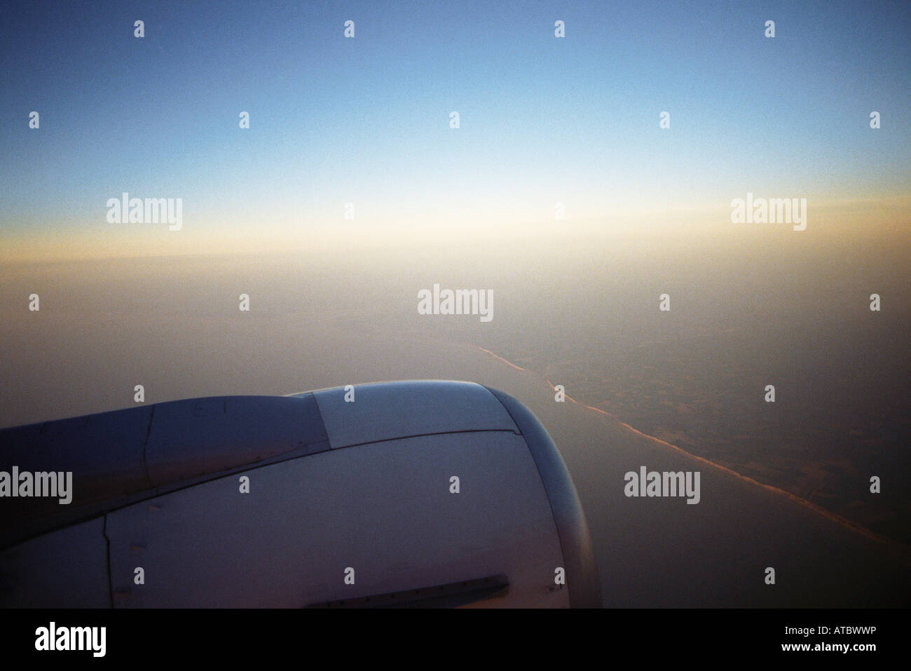 Jet engine and aerial view Stock Photo - Alamy