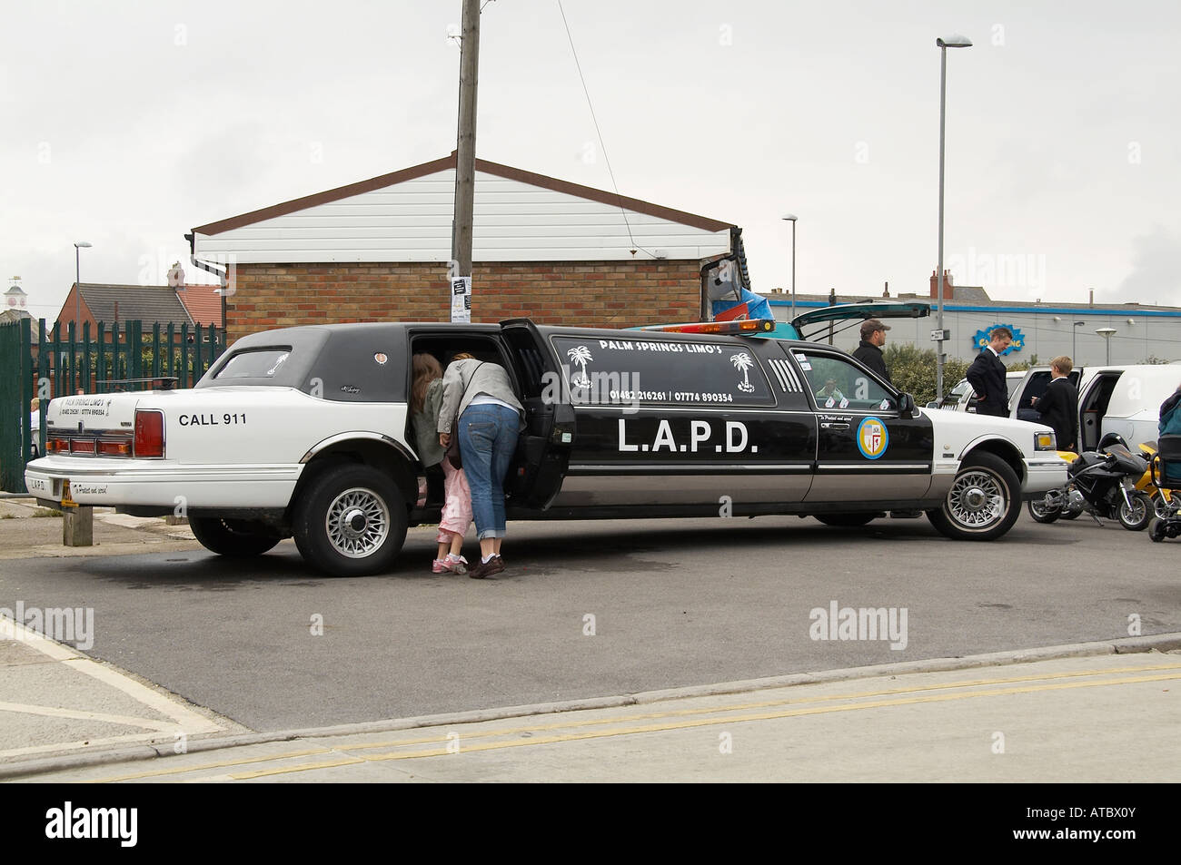 tacky stretched limo limoscene america car hen night done out as police ...