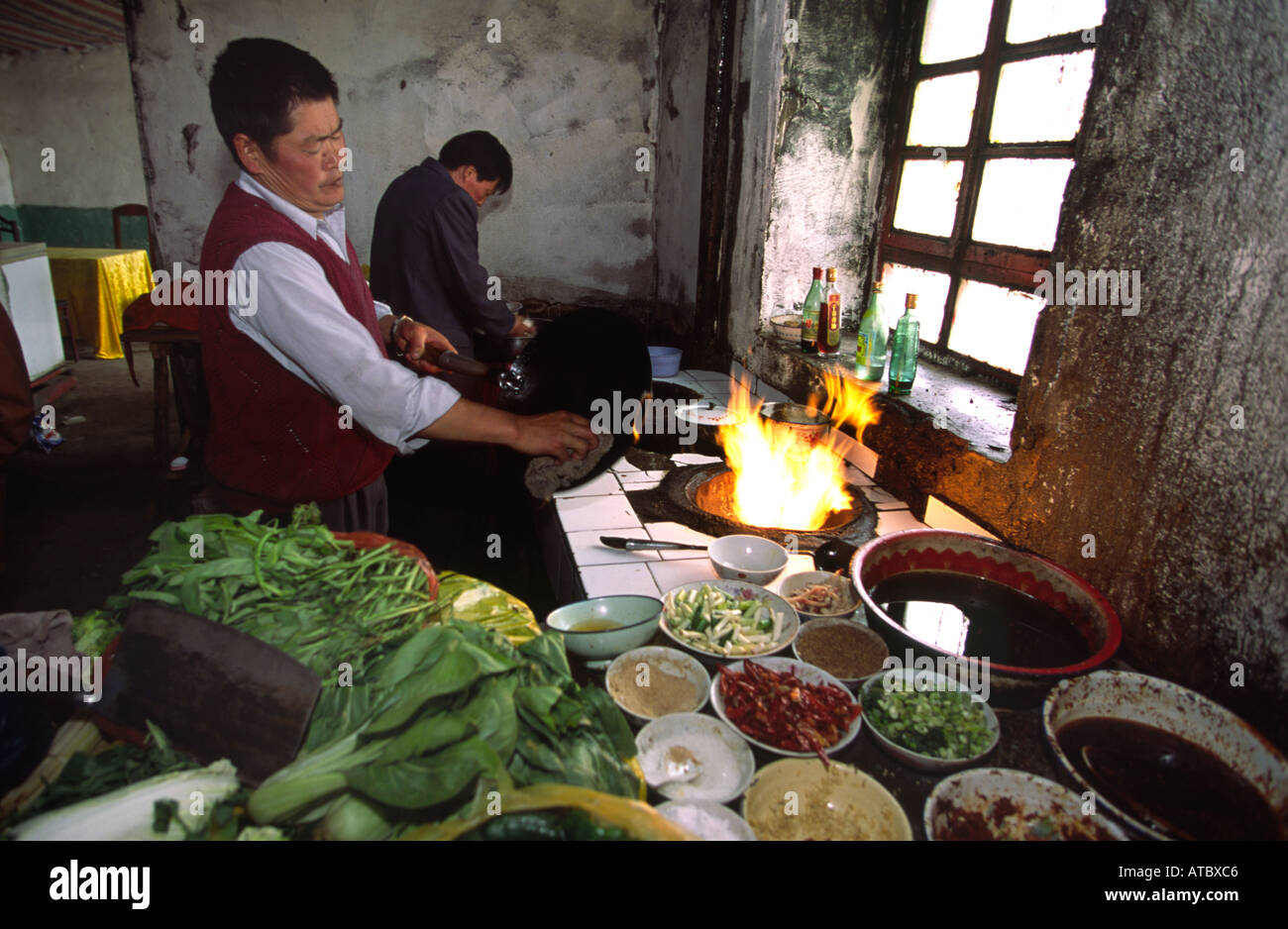 Cooking. Litang, Sichuan, China Stock Photo - Alamy