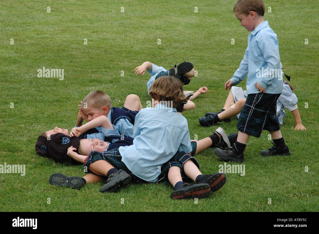 School kids indulge in a little rough and tumble in Dublins Merrion ...