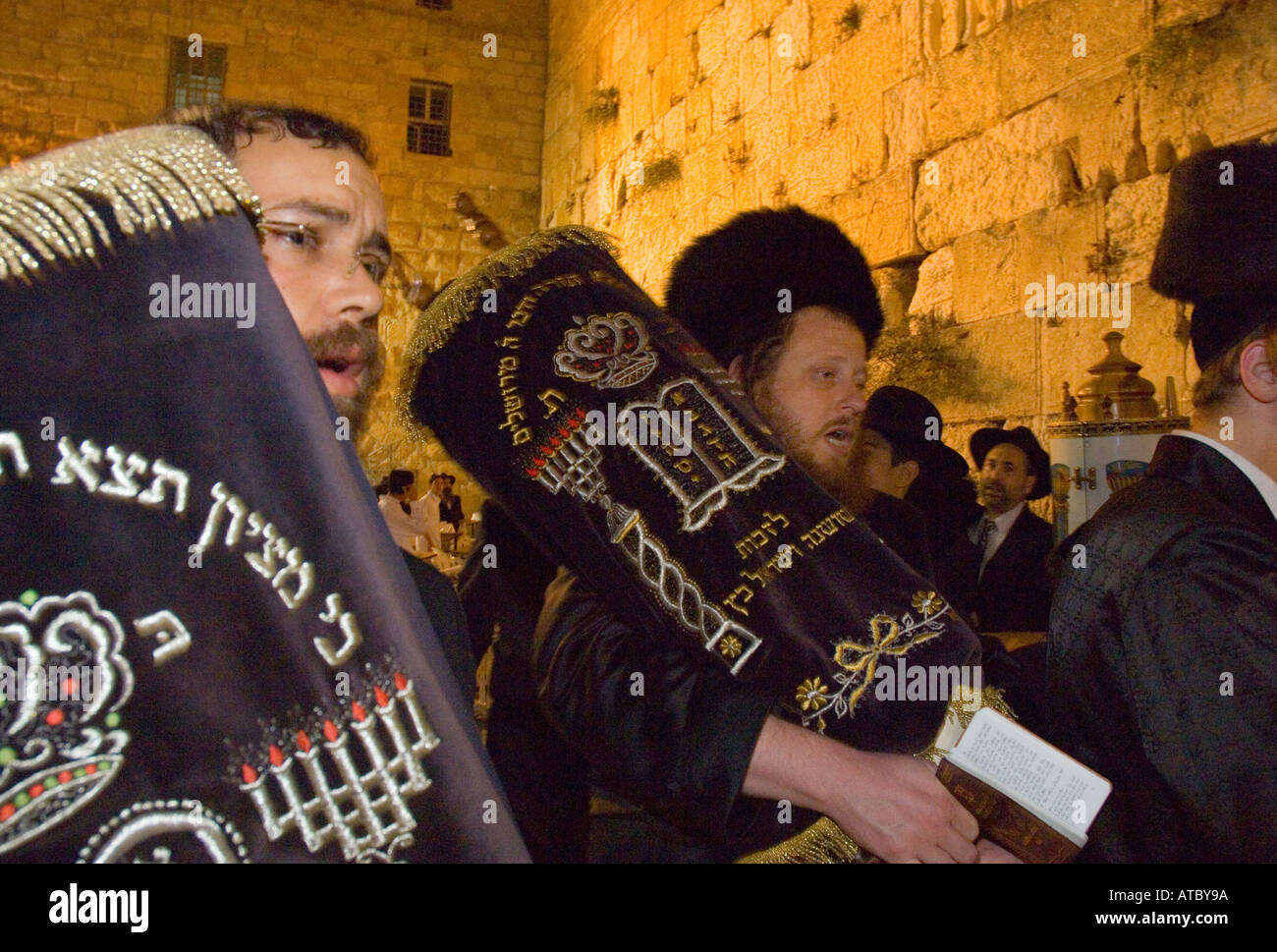 Israel Jerusalem Western Wall Simhat Thora Jewish festival celebrating ...