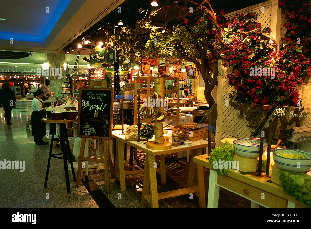 A bagel stand decorated with dried flowers and branches in Toronto s ...