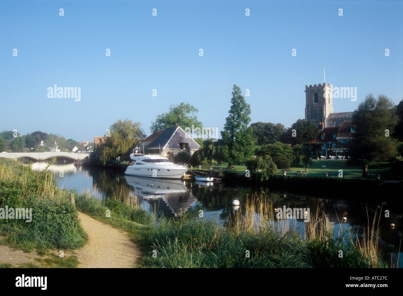 A Princess motor cruiser moored on the River Frome at the Wareham ...