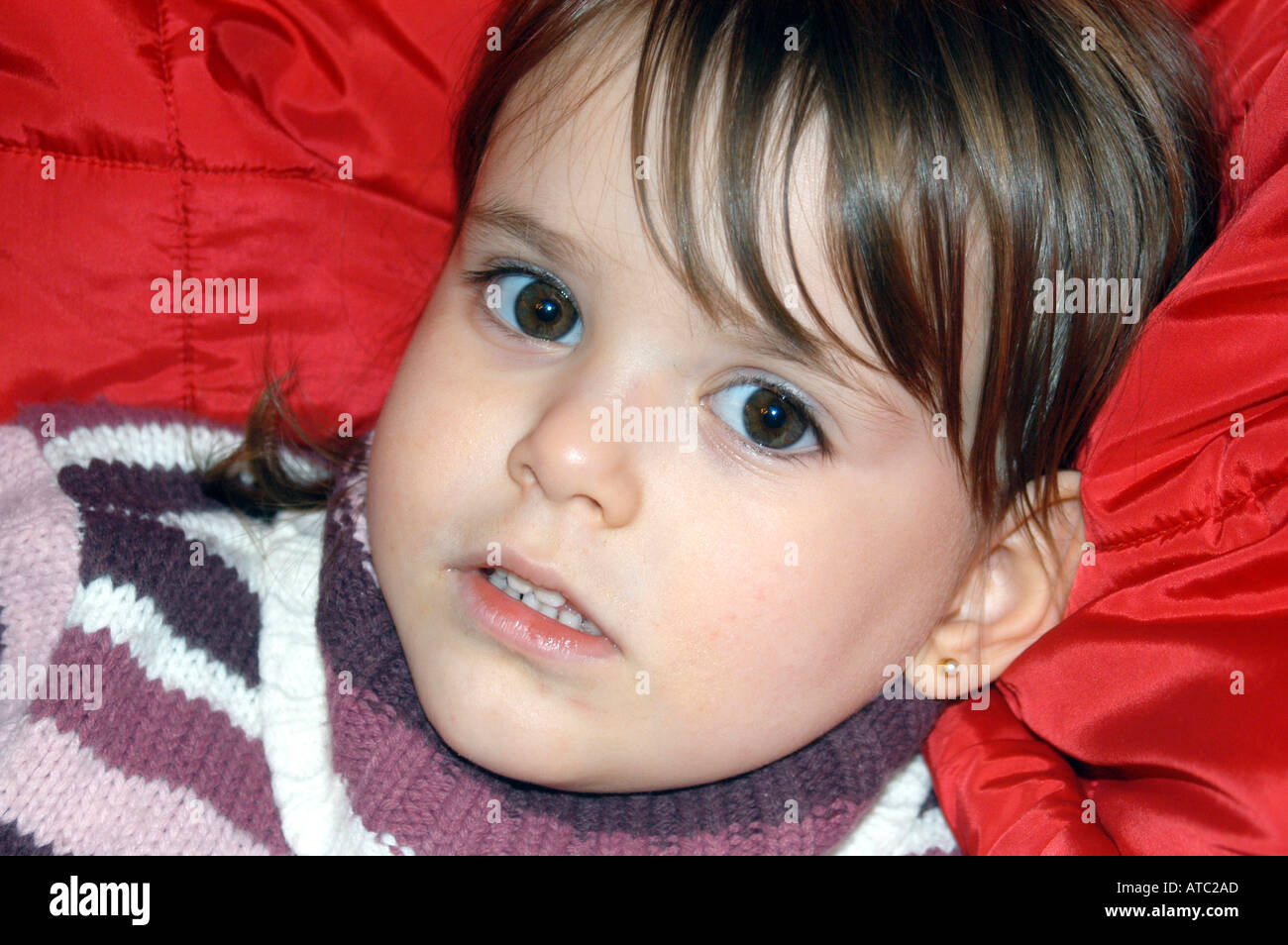 Model Released portrait of a three year old girl Stock Photo - Alamy