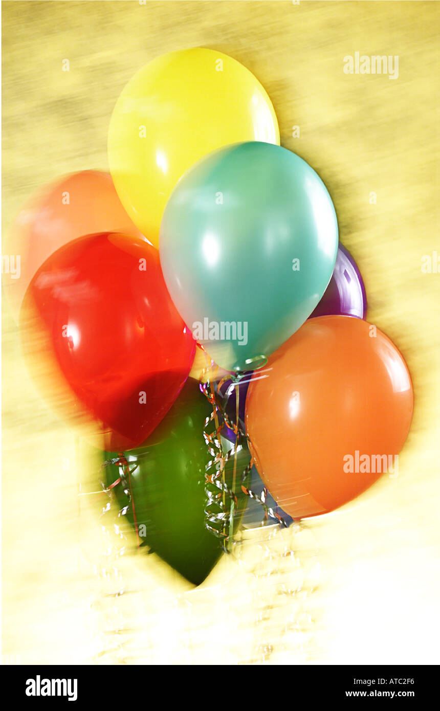 Colorful Party Balloon Still life On a blurred abstract background ...