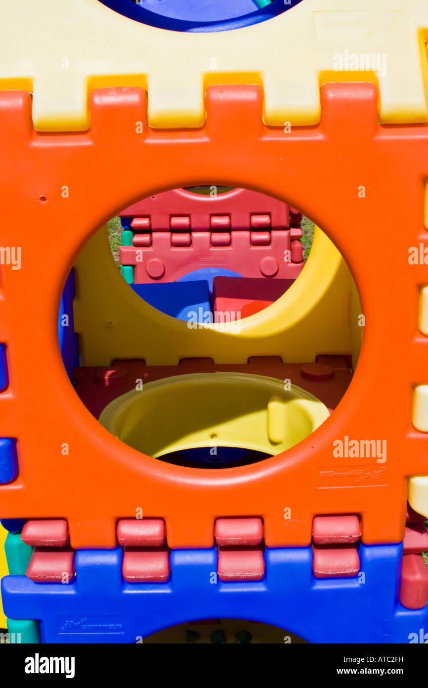 colorful plastic playground equipment Stock Photo - Alamy