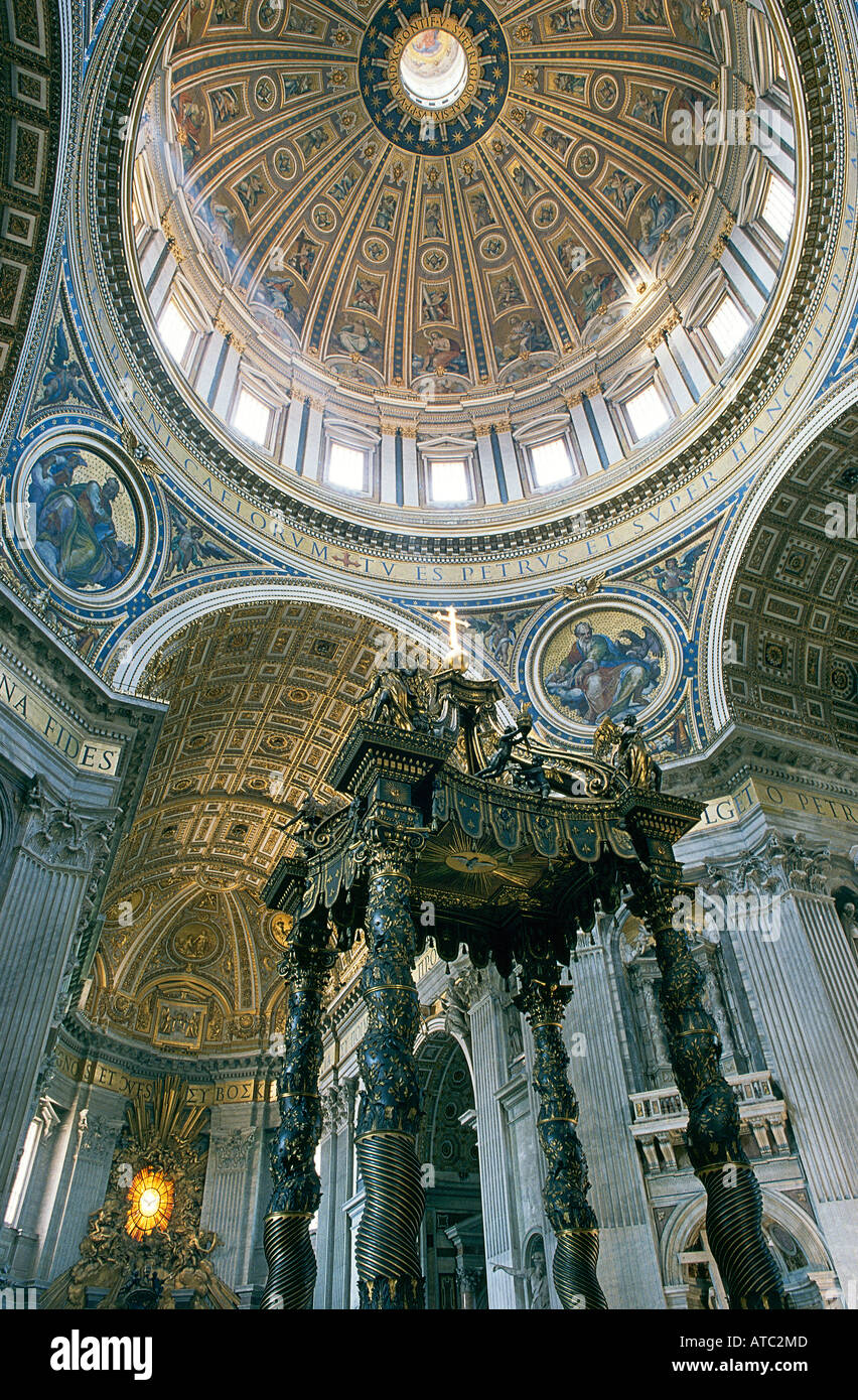 Looking up at Bernini s baldacchino 1624 33 a monumental and ornate ...