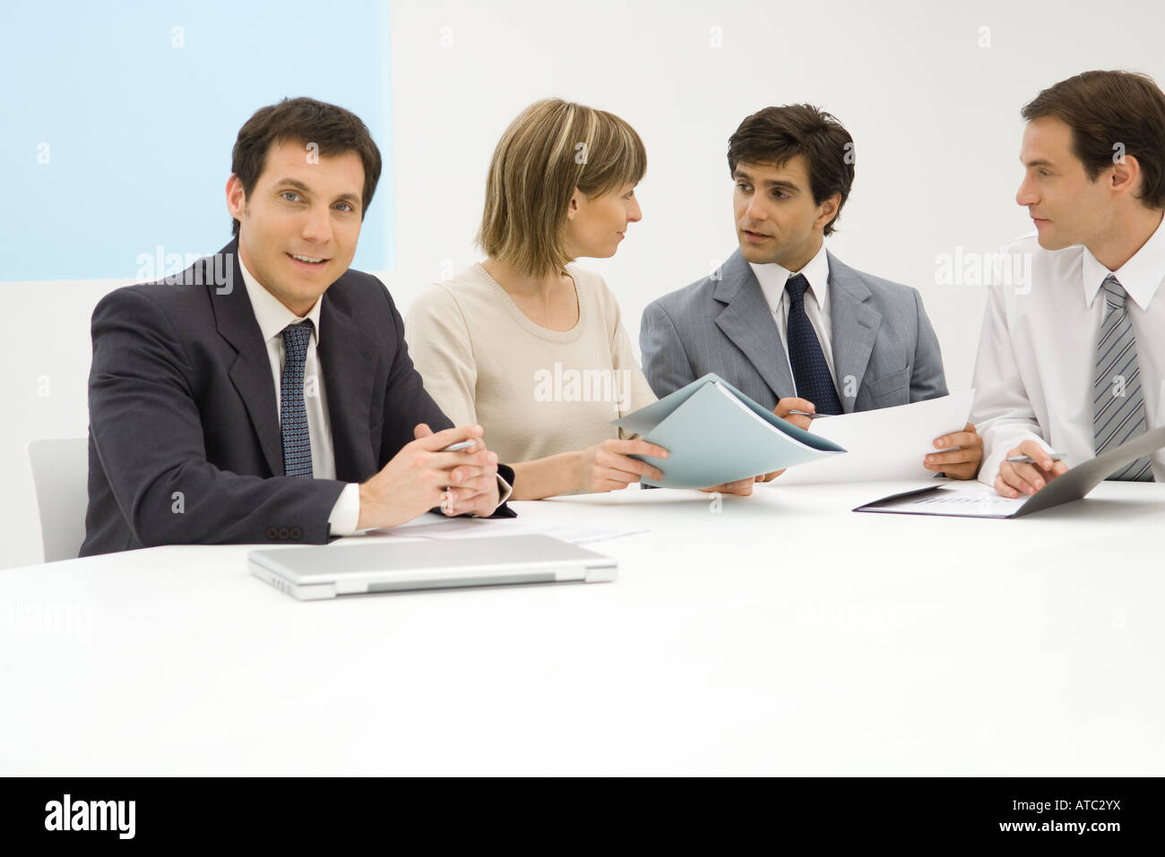 Men Only Meeting Table Suits High Resolution Stock Photography and ...