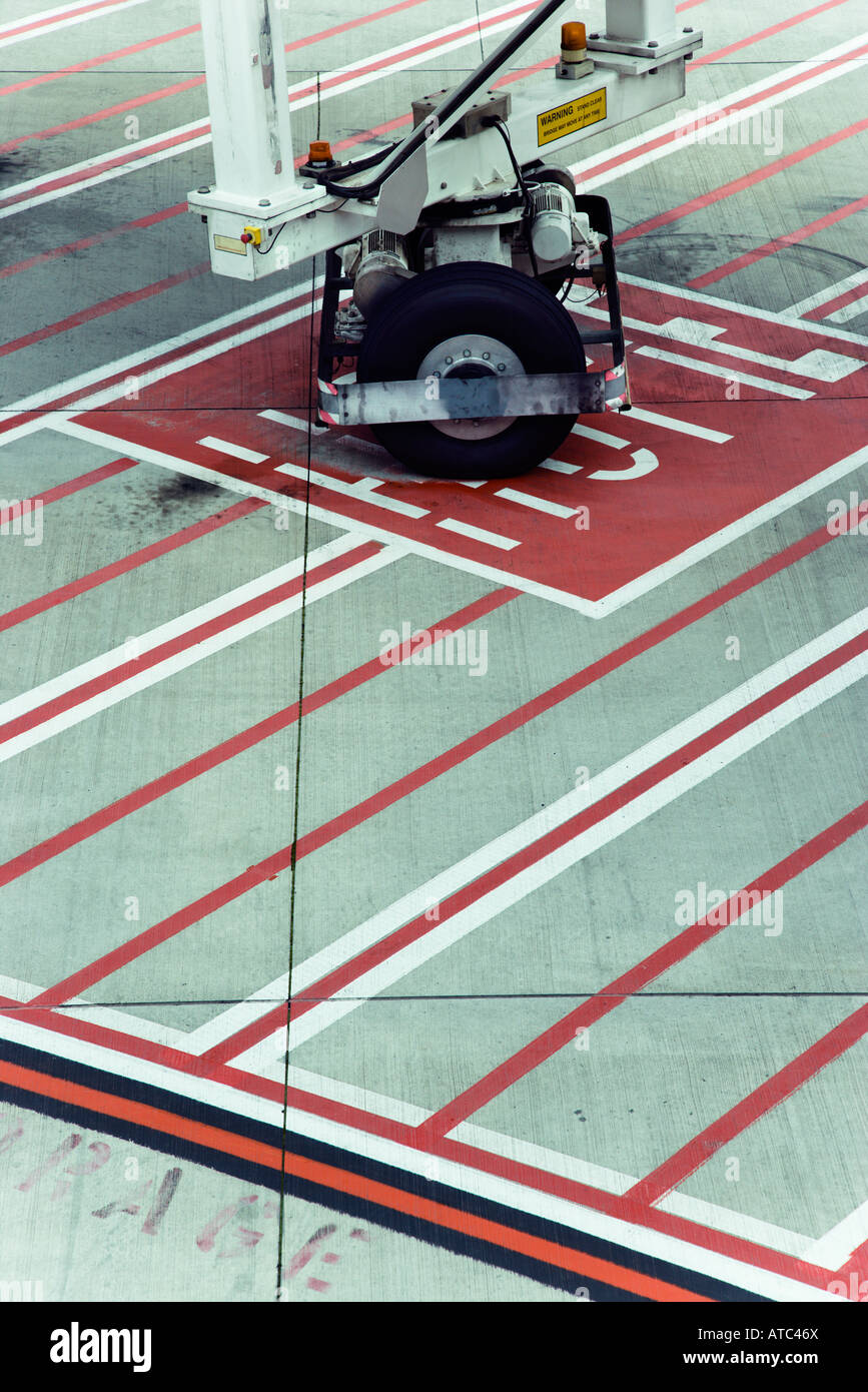 Equipment storage area on concrete at Melbourne Airport Australia Stock ...
