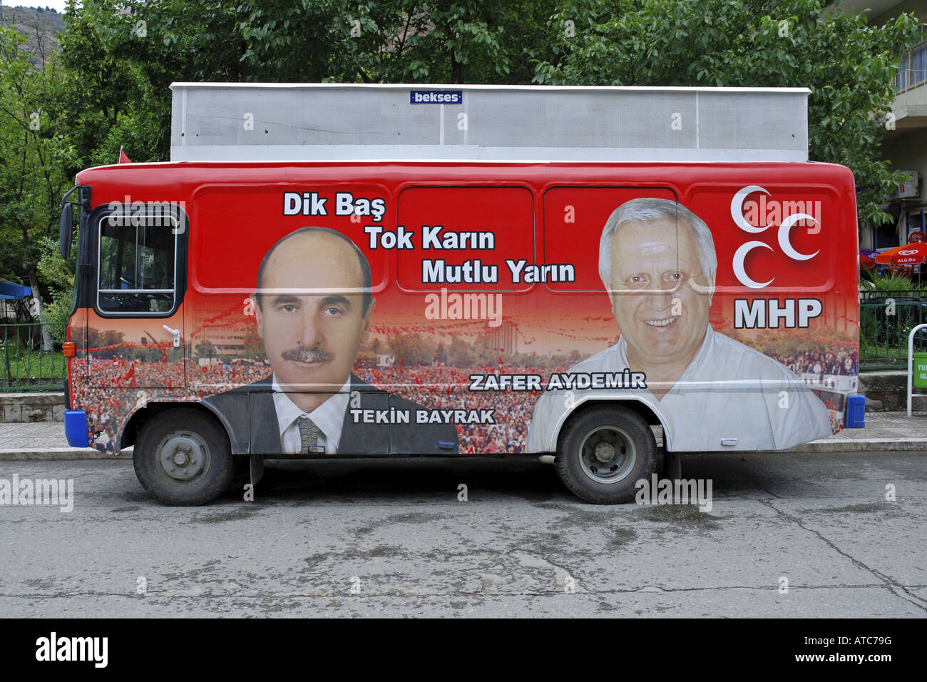 election propaganda, candidates of the ultra-right MHP, Turkey Stock ...