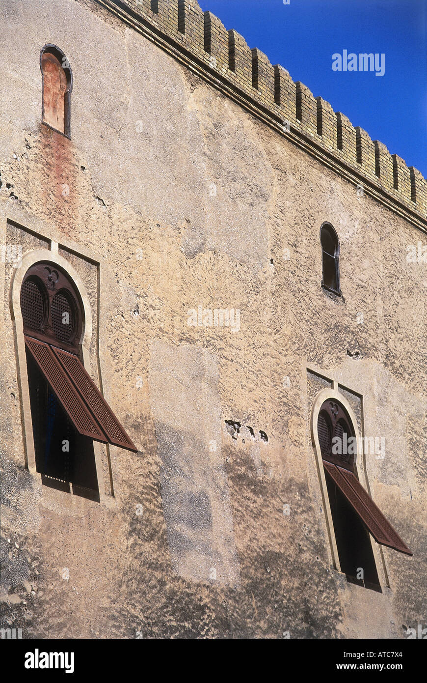Moorish windows adorn the facade of the Calaforra tower in Elx Stock ...